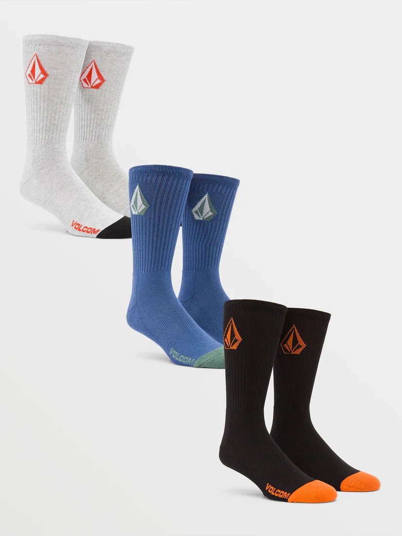 Volcom Full Stone Sock 3 Pack - Blueberry – TrueGritNZ